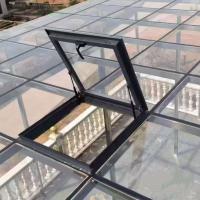 China Modern Manual Building Tempered Glass (5mm+20Argon+5mm) Vented Roof Skylight Aluminum Alloy Vertical Opening Heat Insulation for sale