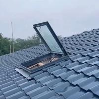 China Modern Manual Building Tempered Glass (5mm+20Argon+5mm) Vented Roof Skylight Aluminum Alloy Vertical Opening Heat Insulation for sale