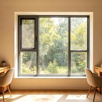 China Custom Modern Low-E Soundproof Sliding Horizontal Casement Picture Windows for Bathroom Bedroom Residential Villa Aluminum Alloy for sale
