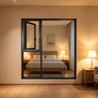 China Custom Modern Low-E Soundproof Sliding Horizontal Casement Picture Windows for Bathroom Bedroom Residential Villa Aluminum Alloy for sale
