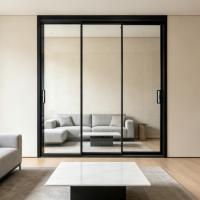China Luxury Modern Large Glass Panel Sliding Floor-to-Ceiling Windows Sound Insulation Giant Picture Windows for Hotel Kitchen Use for sale
