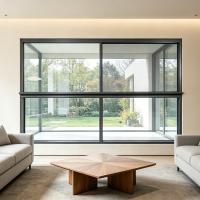 China Luxury Modern Large Glass Panel Sliding Floor-to-Ceiling Windows Sound Insulation Giant Picture Windows for Hotel Kitchen Use for sale