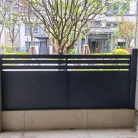 China Privacy Anti-corrosion Modern Aluminum Alloy Black Horizontal Fencing Custom Easily Assembled Outdoor Fence Panels for Villa for sale