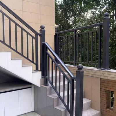 China Factory Outlet Modern Aluminum Fence Villa Garden Customized Stairs Terrace Railing Black Powder Coated Balustrades Outdoor for sale