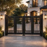 China Fully Privacy Aluminum Electric Bifold Gates for sale