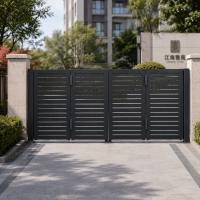 China Louvered Panel Electric Bifold Gate Aluminum Alloy Foldable Gate for Apartment Hotel Entrance Gardens Automatic Folding Gates for sale