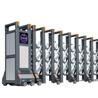 China Indian Sliding Main Gate Design Aluminum Trackless Folding Gate Driveway Retractable Gate for sale