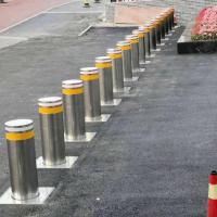 China Automatic Retractable Hydraulic Bollards Low Price 304SS Stainless Steel Car Parking Bollard Modern Traffic Barrier Rising Road for sale