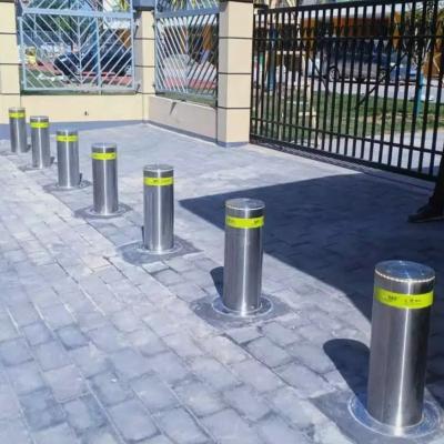 China 304 Stainless Steel Automatic Retractable Bollard Modern Car Parking Hydraulic Rising Road Safety Security Barrier for Outdoor for sale
