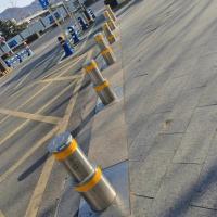 China 304 Stainless Steel Automatic Retractable Bollard Modern Car Parking Hydraulic Rising Road Safety Security Barrier for Outdoor for sale