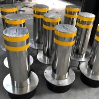 China Stainless Steel Electric Retractable Automatic Bollard Outdoor Automatic Lifting Column Remote Control Safety Parking Security for sale