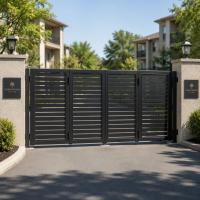 China Automatic Bifold Aluminum Gate Security Foldable Gates for Villas Main Residential Entrance Folding Door for Apartments Hotels for sale