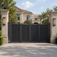 China Automatic Bifold Aluminum Gate Security Foldable Gates for Villas Main Residential Entrance Folding Door for Apartments Hotels for sale