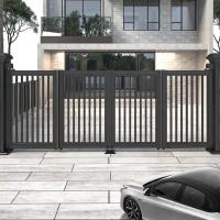 China Customized Outdoor Electric Foldable Gate Aluminum Bifold Gate for Apartment Hotel Residential Entrance Folding Door for Gardens for sale