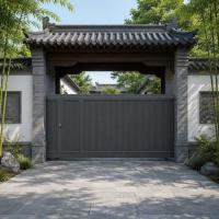 China Aluminum Alloy Outdoor Electric Sliding Gate Customized Automatic Eco-Friendly Durable Remote Control Entry Hotel Park House for sale