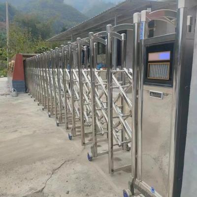 China Stainless Steel Electric Retractable Gate Automatic Outdoor Collapsible Trackless Door for Entry Park Gym-Expandable Foldable for sale