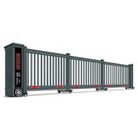 China Automatic Electric Aluminum Alloy Retractable Gate Segmented Telescopic Sectioned Trackless Sliding Outdoor Hotel Industrial for sale