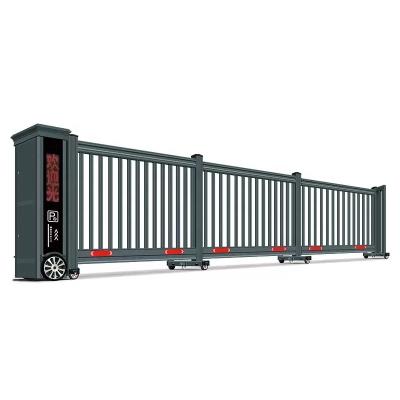 China Automatic Electric Aluminum Alloy Retractable Gate Segmented Telescopic Sectioned Trackless Sliding Outdoor Hotel Industrial for sale