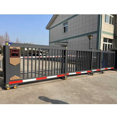China Heavy Duty Electric Trackless Segmented Door Modern Expandable Automatic Sliding Gates Industrial Aluminum Alloy Warehouse Park for sale
