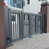 China Heavy Duty Telescopic Sliding Gate Electric Trackless Aluminum Alloy Retractable Automatic Sectioned Outdoor Entry Gym Remote for sale