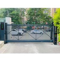 China Heavy Duty Telescopic Sliding Gate Electric Trackless Aluminum Alloy Retractable Automatic Sectioned Outdoor Entry Gym Remote for sale