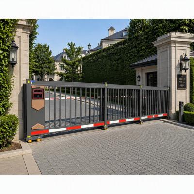 China Electric Safe Retractable Gates Aluminum Alloy Commercial Automatic Sliding Door House Gate Expandable Sliding Segmented Gates for sale