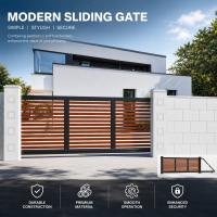 China Heavy Duty Aluminum Cantilever Sliding Gate No Ground Track Automatic Electric Driveway Gate for Villa & Industrial 1.6m Height for sale