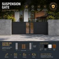 China Heavy Duty Aluminum Cantilever Sliding Gate No Ground Track Automatic Electric Driveway Gate for Villa & Industrial 1.6m Height for sale