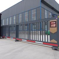 China Modern Auto Aluminum Security Gate Commercial Outside Sliding Entrance Main Door Motorized Telescopic Outdoor Factory Gate for sale