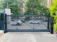China Automatic Aluminum Gate for School Hotel Entrance 1.6m High Electric Sliding Security Door with Remote Control OEM Custom Color for sale