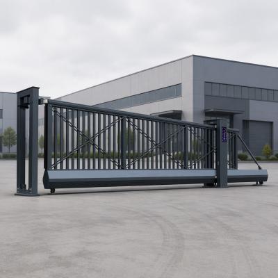 China Automatic Electric Cantilever Sliding Gate System Aluminum Alloy Remote Control Durable for Factory Industrial Area for sale