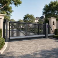 China Automatic Electric Cantilever Sliding Gate System Aluminum Alloy Remote Control Durable for Factory Industrial Area for sale
