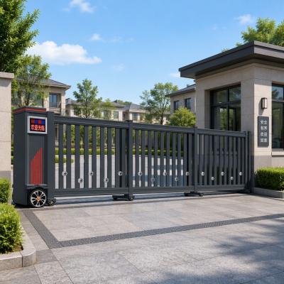China Modern Industrial Aluminum Sliding Gate Electric Retractable Auto Trackless Outdoor Foldable Gate for Courtyard & Hotel Use for sale