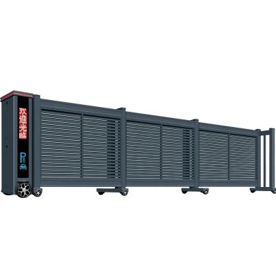 China Automatic Opening Aluminum Trackless Sliding Door Segment Expandable Gate Electric Retractable Portail for Outdoor Courtyard for sale