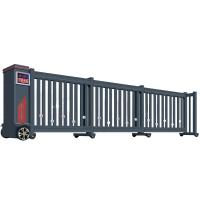 China Automatic Opening Aluminum Trackless Sliding Door Segment Expandable Gate Electric Retractable Portail for Outdoor Courtyard for sale