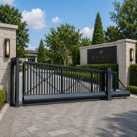 China Commercial Automatic Aluminum Gate Cantilever Sliding Design for Outdoor Entry Courtyard Villa Apartment Gym-Various Available for sale