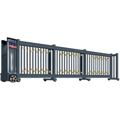 China Custom Aluminum Alloy Electric Automatic Motorized Telescopic Outdoor Hotel Industrial Driveway Segmented Sliding Gate Remote for sale