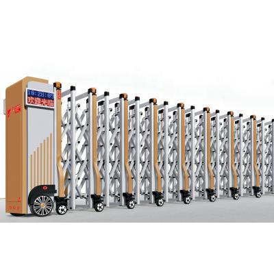 China Remote Control Aluminum Sliding Gate Auto Trackless Retractable Gate Delivery Gate for sale