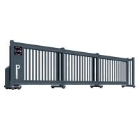 China Automatic Telescopic Self-Supporting Foldable Door Electric Aluminum Alloy Main Trackless Sliding Entry Apartment Hotel Mall for sale