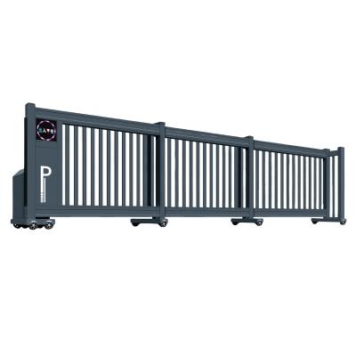 China Automatic Telescopic Self-Supporting Foldable Door Electric Aluminum Alloy Main Trackless Sliding Entry Apartment Hotel Mall for sale
