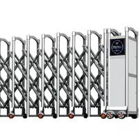China Industrial Outdoor Stainless Steel Retractable Gate Automatic Electric Retractable Folding Accordion Slide Gate for sale