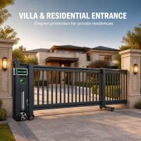 China Outdoor Entrance Wireless Control Section Sliding Door Aluminum Electric Retractable Gate for sale