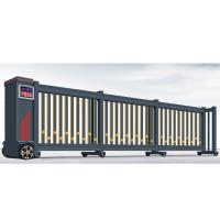 China Luxury Powder Coated Steel Driveway Telescopic Gate Motor Modern Automatic Accordion Folding Driveway Gate for sale