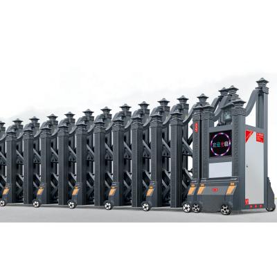 China Cheap Automatic Retractable Door Electric Stainless Steel Aluminum Alloy Retractable Main Gate for sale