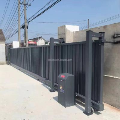 China Good Quality Aluminum Alloy Electric Sectional Folding Door Driveway Retractable Sliding Gate for sale