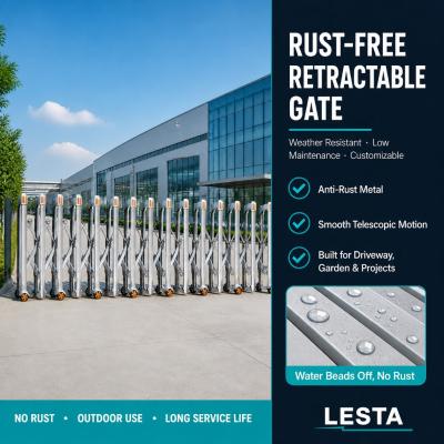 China Outdoor Aluminum 1.6m Height Electric Retractable Gate Folding Industrial Gate Automatic Electric Gates for sale