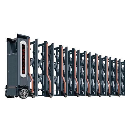 China Hot Sale Automatic Folding Door Fence Gate Aluminum Electric Retractable Gate for Outdoor Use for Parks Hotels Mall Entrances for sale