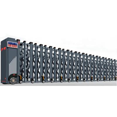 China Electric Retractable Sliding Gate Custom Expandable Security Barrier Automatic Collapsible Aluminum Outdoor Apartment Entry for sale