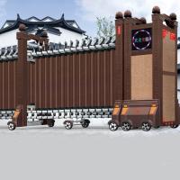 China Heavy-Duty Aluminum Automatic Collapsible Security Retractable Sliding Gate Remote Control Eco-Friendly Modern Design Mall Entry for sale