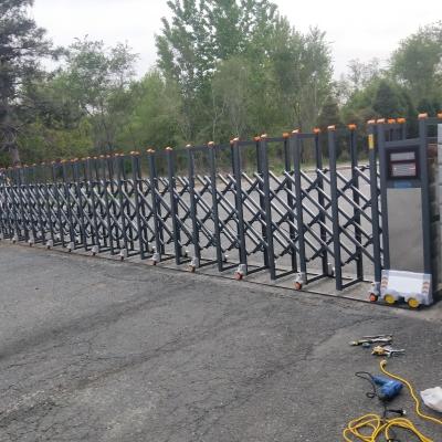 China Automatic Aluminum Retractable Trackless Electric Gate Factory Entry Industrial Sliding Door for Outdoor Apartment Hotel Use for sale